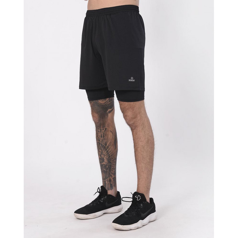 Bermuda con calza elastizada negra