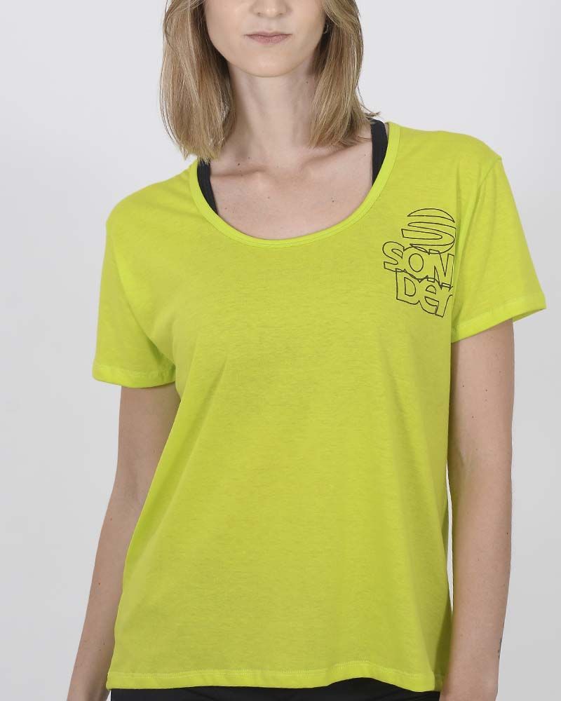 Remera suelta de jersey poliéster verde manzana